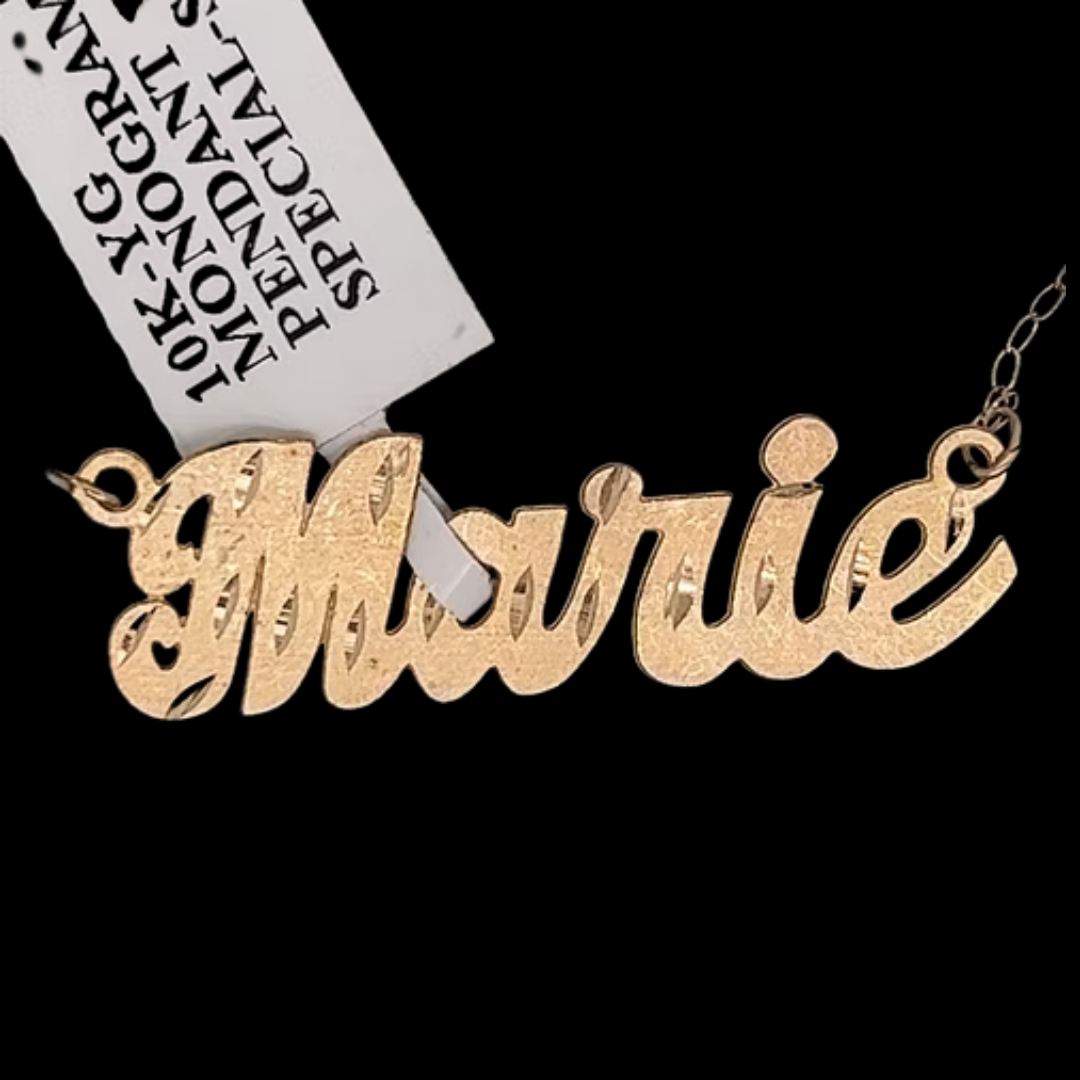 10K-YG MONOGRAM PENDANT – MR Goldman USA
